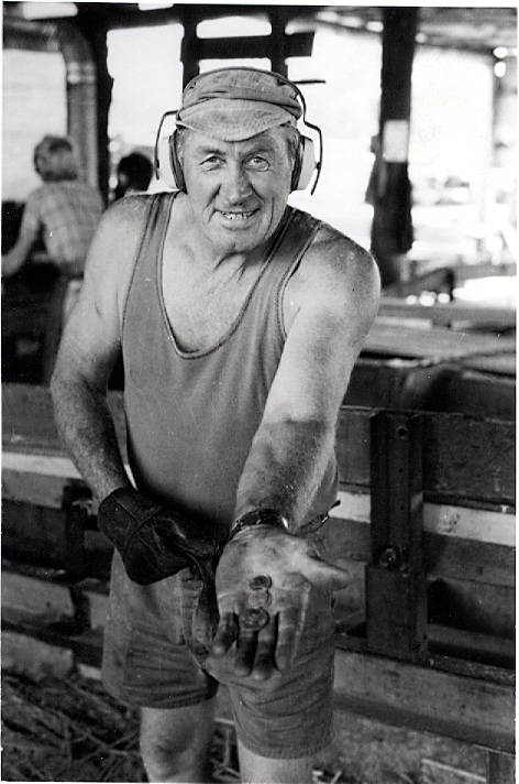 Marbut-Gunnersen Sawmill. Roy Bretherton showing Tattslotto win by mill ...