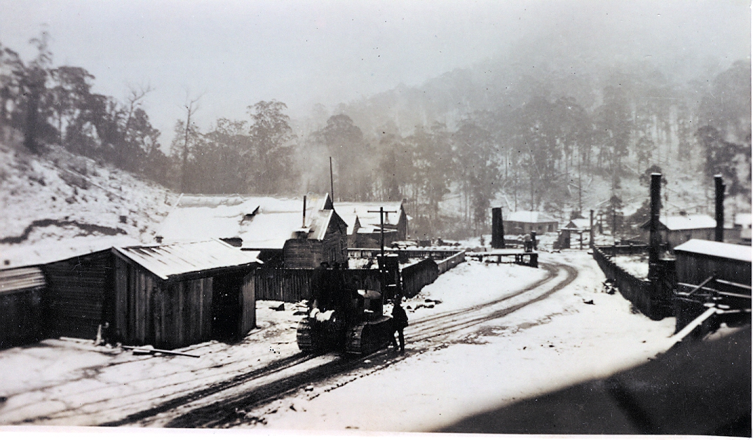 Mirimbah Mill during snow fall. - High Country History Hub
