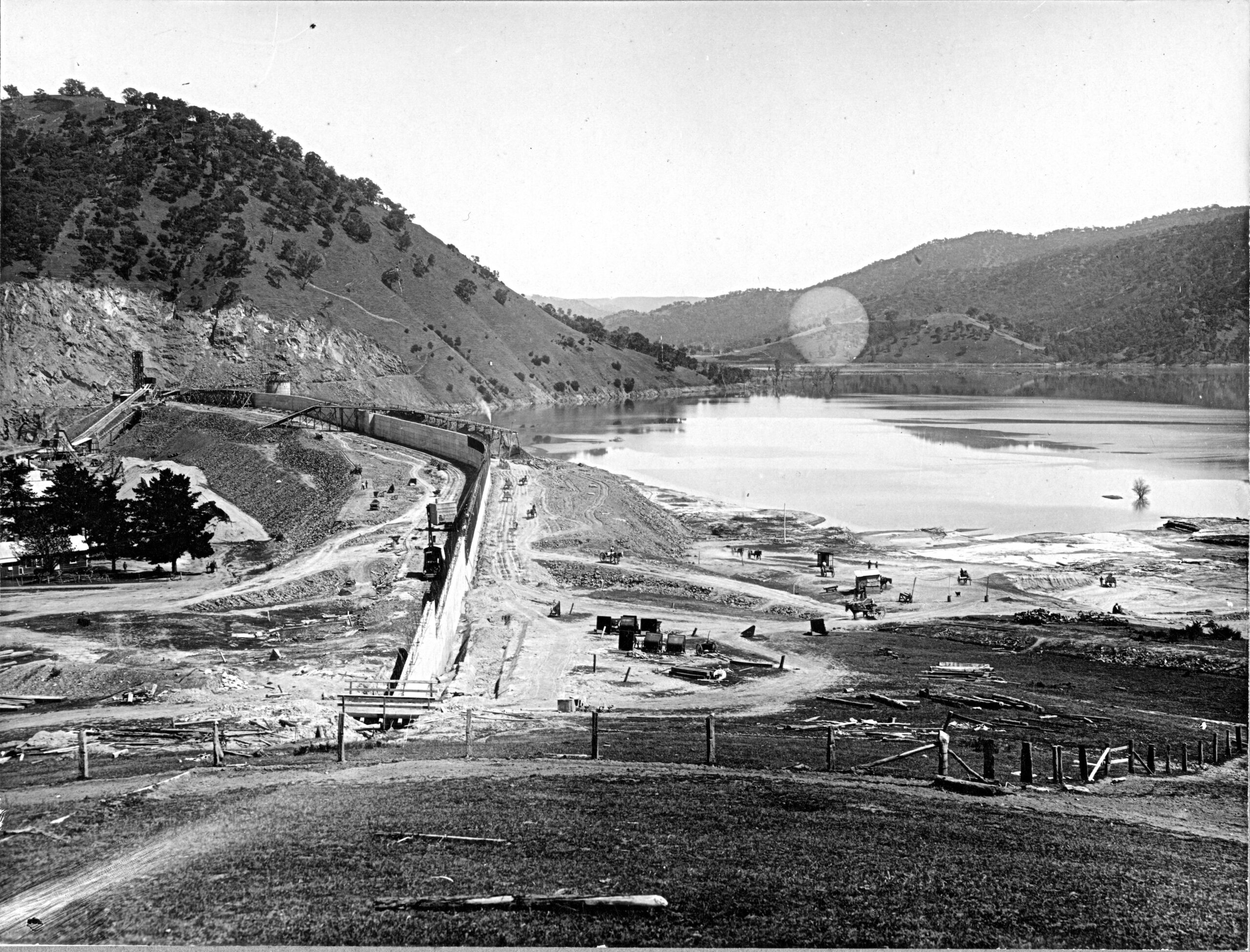 Progress of the work at Eildon Weir, 1923 - High Country History Hub