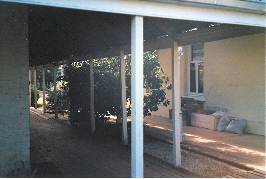 Delatite Station - A view of the verandah on the original homestead ...