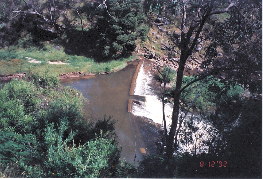 Weir on Delatite River, Killarney Lane. - High Country History Hub