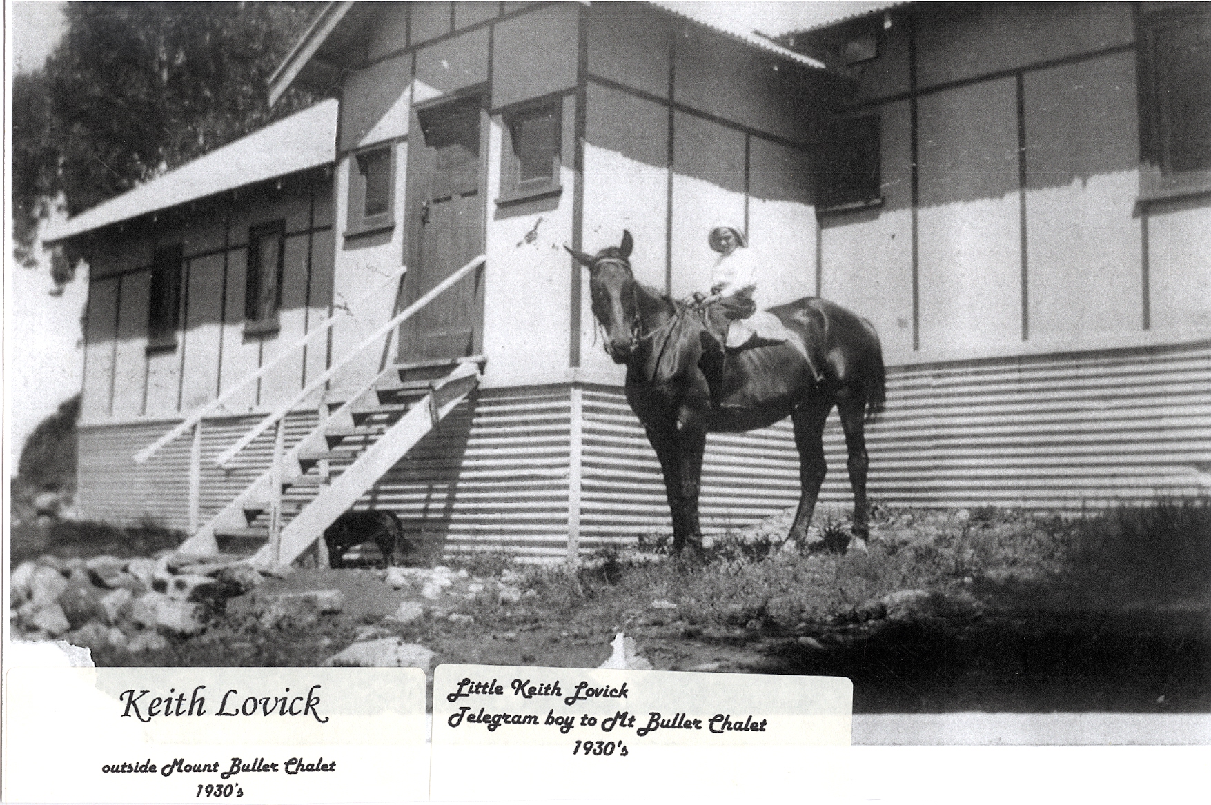 Little Keith Lovick - telegram boy to Mt Buller Chalet 1930's - High ...