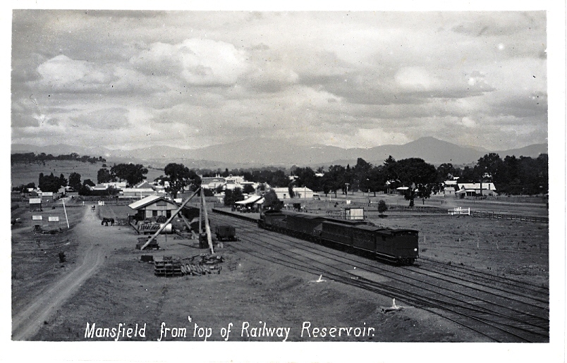 Mansfield from top of railway reservoir - showing railway station and ...