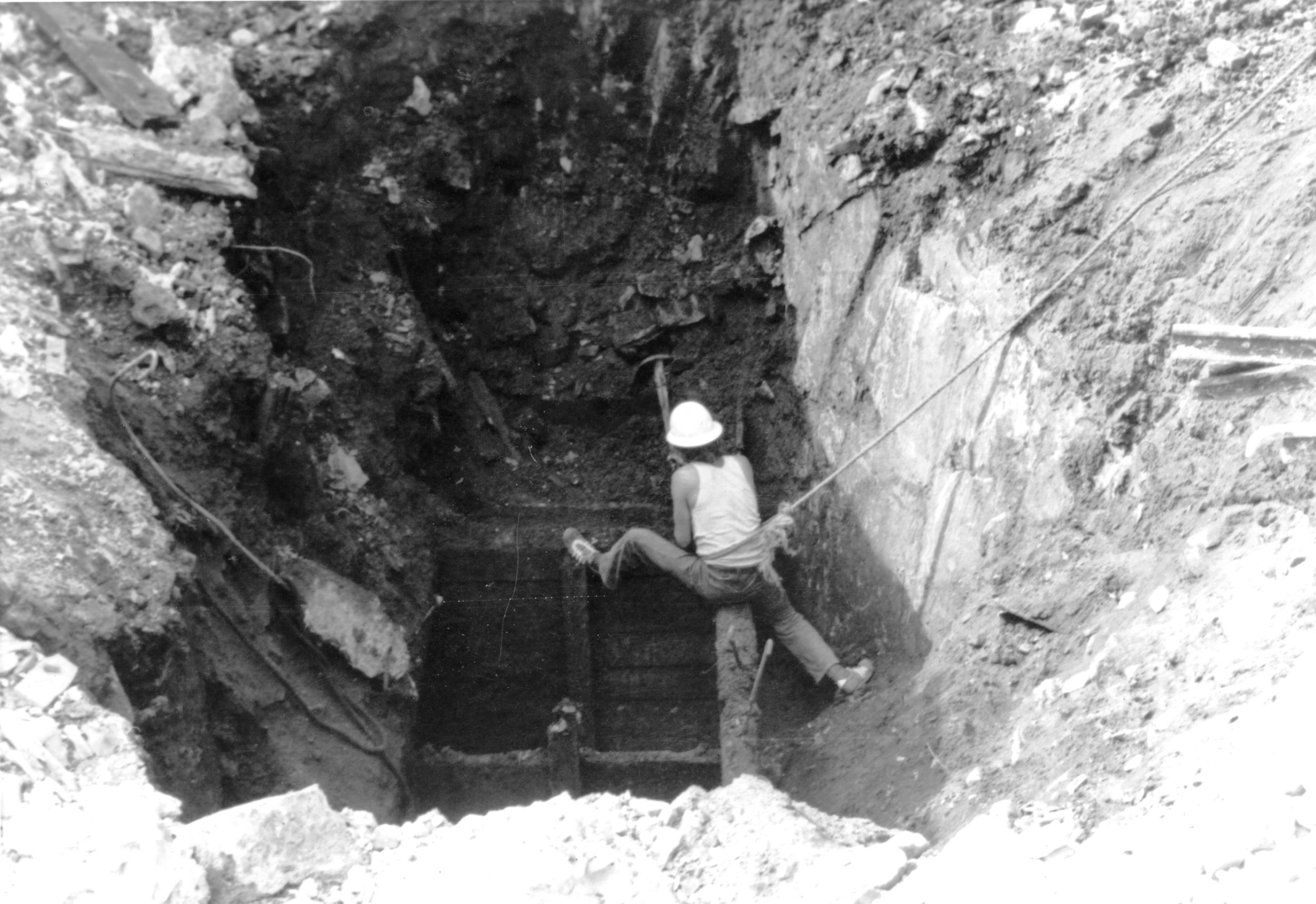 Digging in a disused mining shaft in 1985. Site unknown. - High Country ...