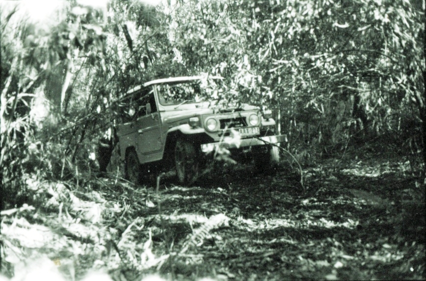 Jeep in bush - High Country History Hub