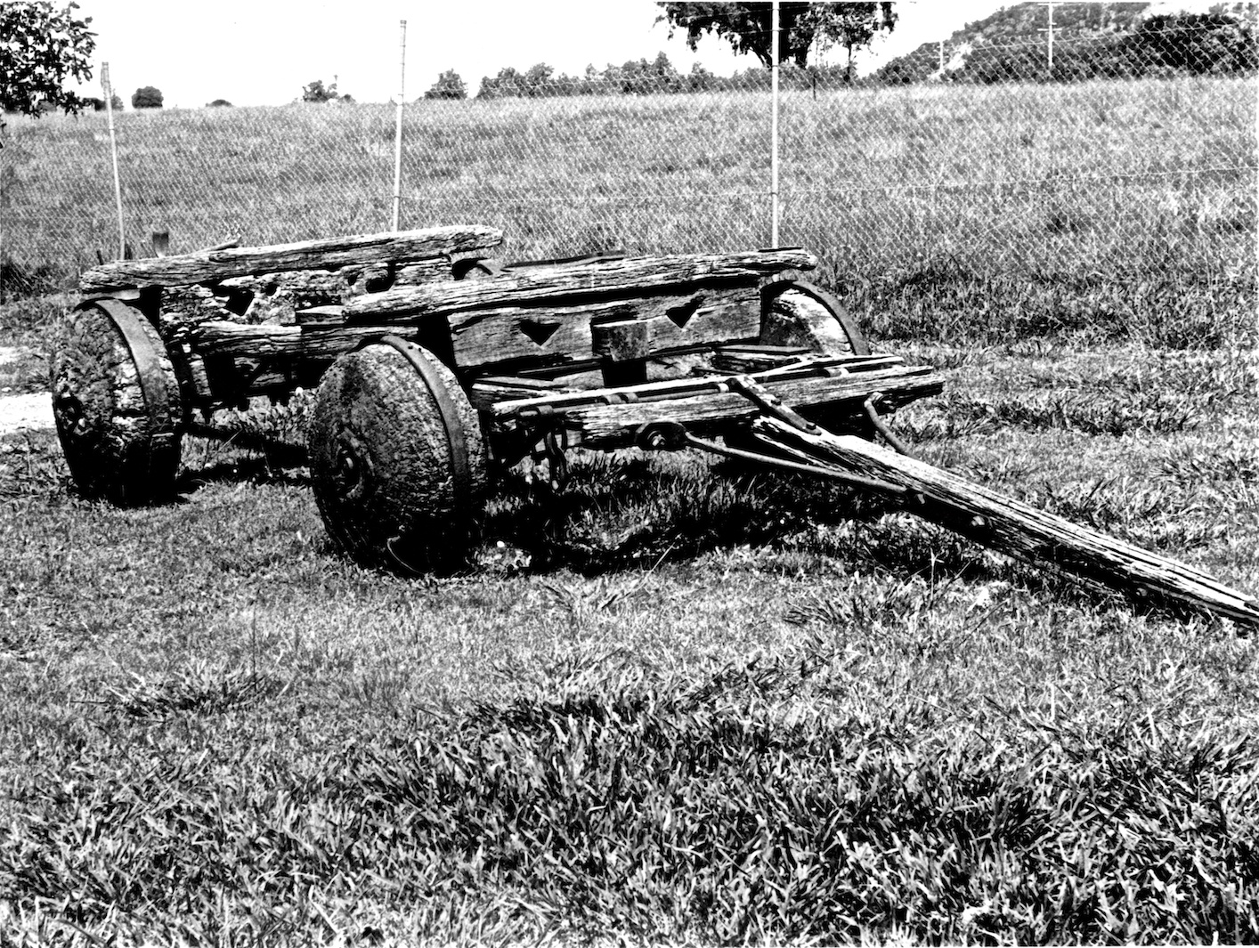 Horse-drawn timber jinker or log buggy. Used for heavy logs or timber ...