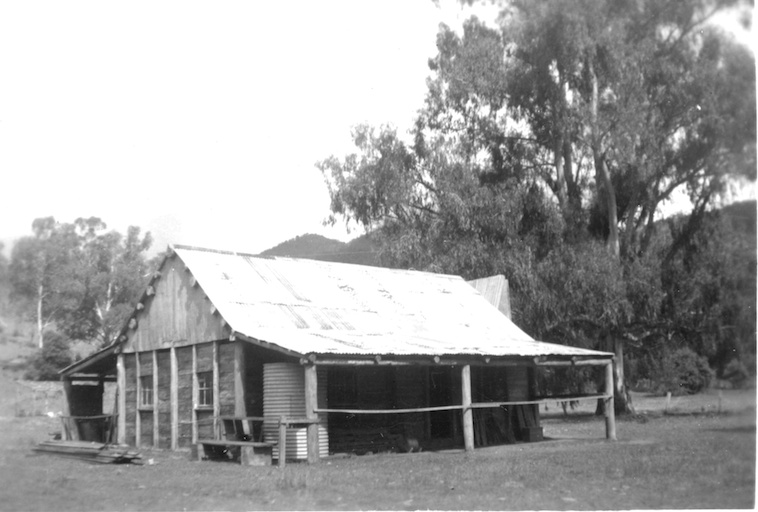 Fred Fry's new hut built with old timber and iron from the mine manager ...