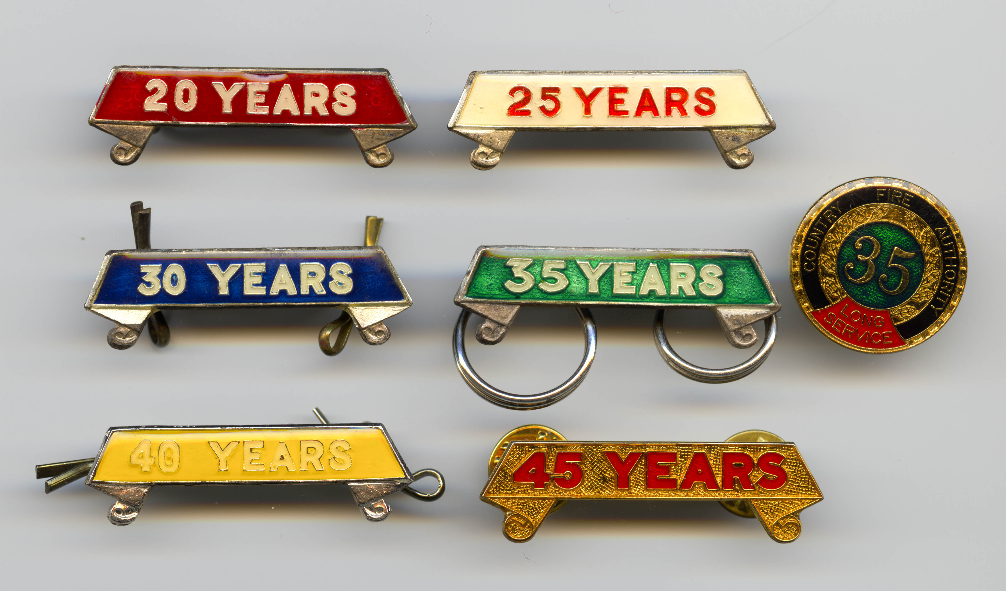 Neil Gardiner's Long Service Badges signifying years of service worn ...